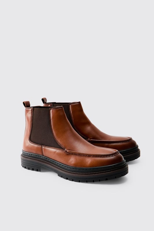PU Apron Front Chelsea Boot