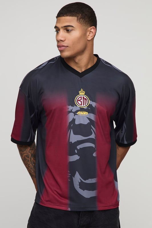 Oversized Boxy Graphic Sports Top