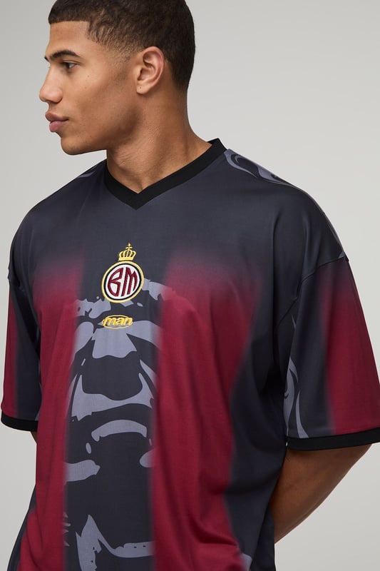 Oversized Boxy Graphic Sports Top