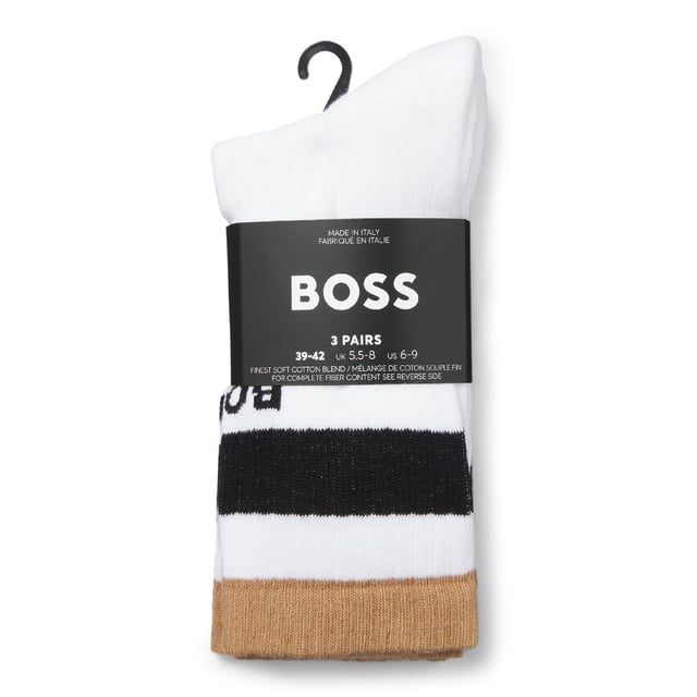 Men's Boss 3 Pack of Rib Iconic Socks in Multi colour