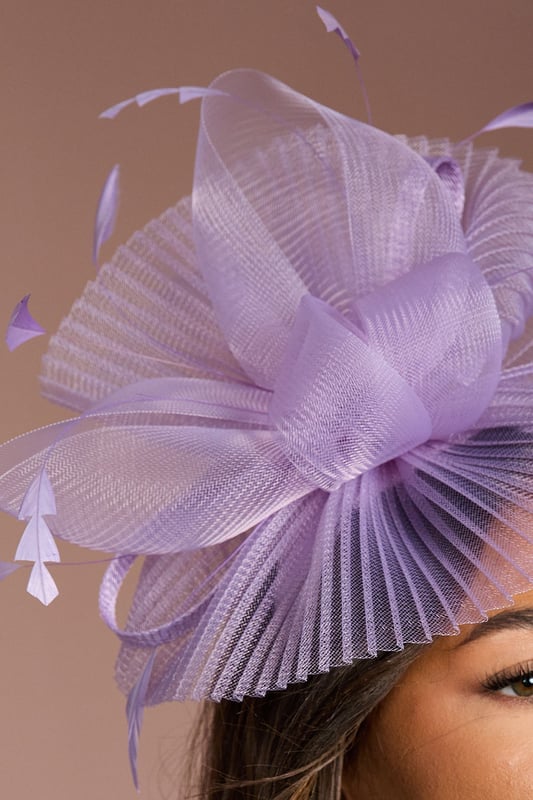 Pleated Loop and Feather Fascinator