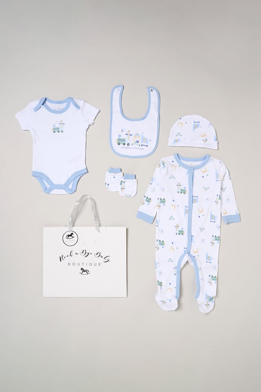 5-Piece Hello Baby Print All in One Baby Gift Set