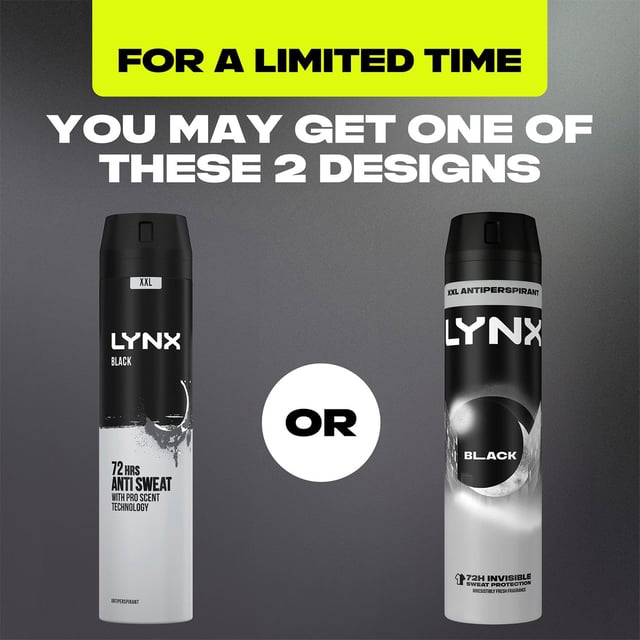 Lynx XXL Anti-perspirant Deodorant Body Spray Black 72H protection ...