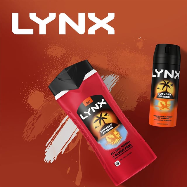 Lynx Sunset Fresh Body Wash for Men, 225ml