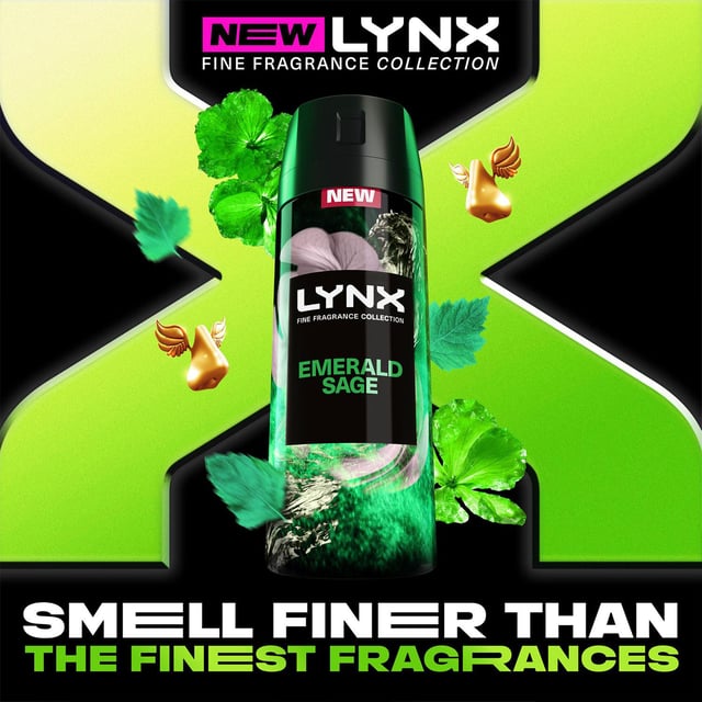 Lynx Fine Fragrance Collection Emerald Sage Deodorant Body Spray 150ml ...
