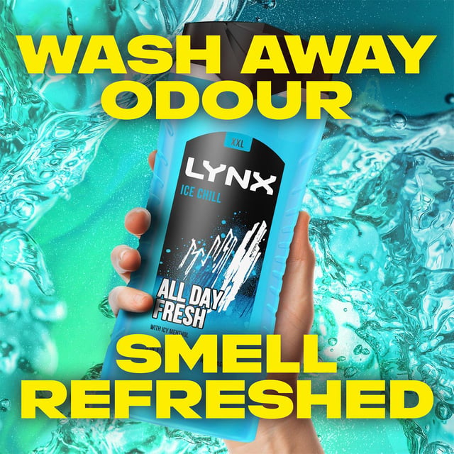 Lynx Ice Chill 12H Refreshing Energy Boost Shower Gel Bodywash, 500ml