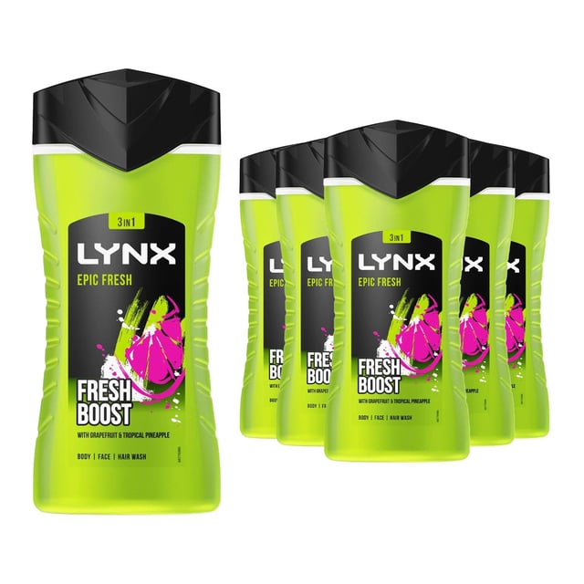 Lynx Shower Gel Epic Fresh Grapefruit & Tropical Pineapple Scent 225ml ...
