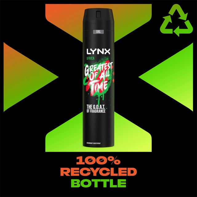 Lynx XXL Deodorant Bodyspray Africa 48H The G.O.A.T. of Fragrance 250ml ...