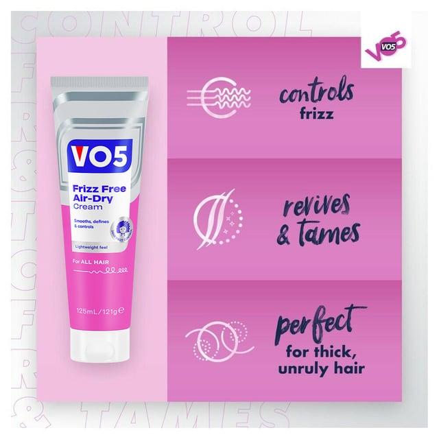 VO5 Frizz Free Air Dry Cream Controls Frizz, Revives and Tames 125ml, 2 ...