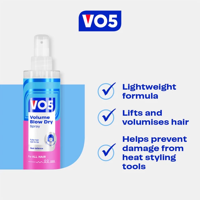 VO5 Full of Life Volume Blow Dry Spray For Perfect Fine Hair, 4x 200ml