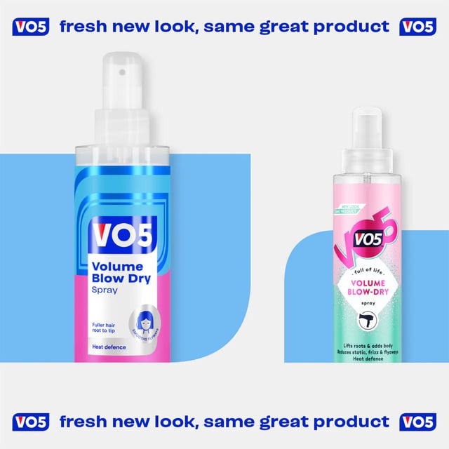 VO5 Full of Life Volume Blow Dry Spray For Perfect Fine Hair, 4x 200ml