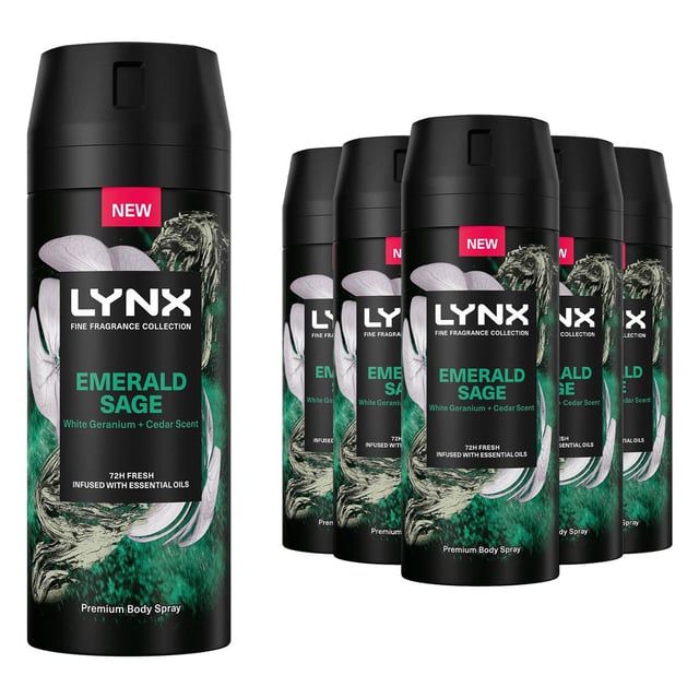 Lynx Fine Fragrance Collection Emerald Sage Deodorant Body Spray 150ml ...
