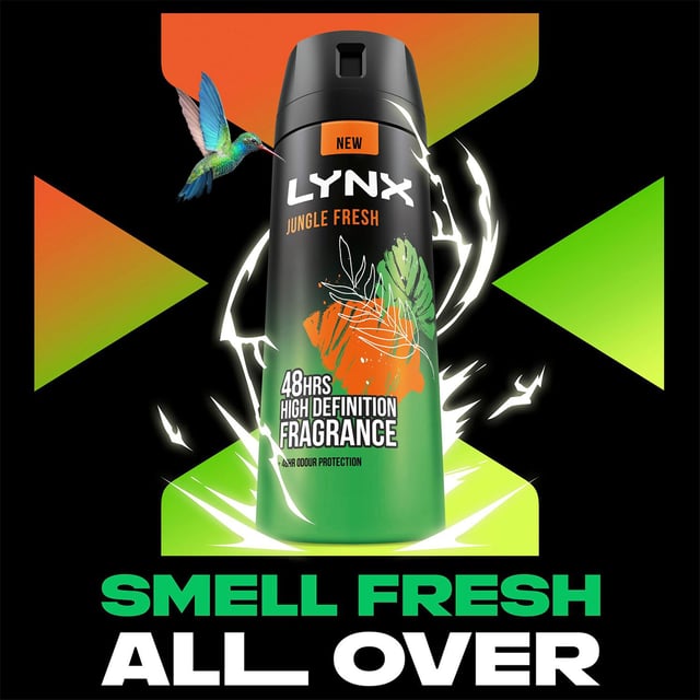 Lynx XXL Body Spray Jungle Fresh 48H High Definition Fragrance Deo ...