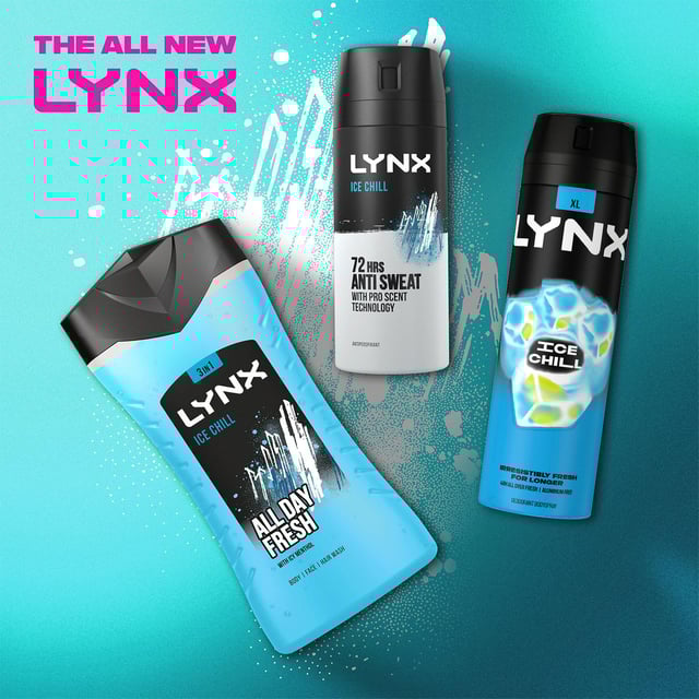 Lynx XL Ice Chill Body Spray Deo 48H Fresh Iced Mint & Lemon Scent ...